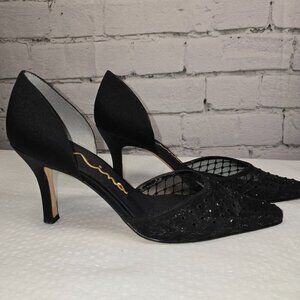 Nina | Shoes | Womens Nina Dorsay Pumps Black With Mesh Rhinestone ...
